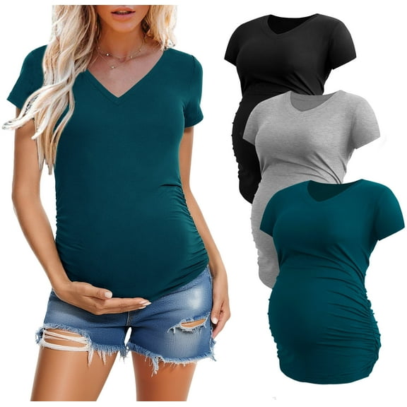 breaise Women's Maternity T Shirts Long Sleeve Button Up Pregnancy Tops ...
