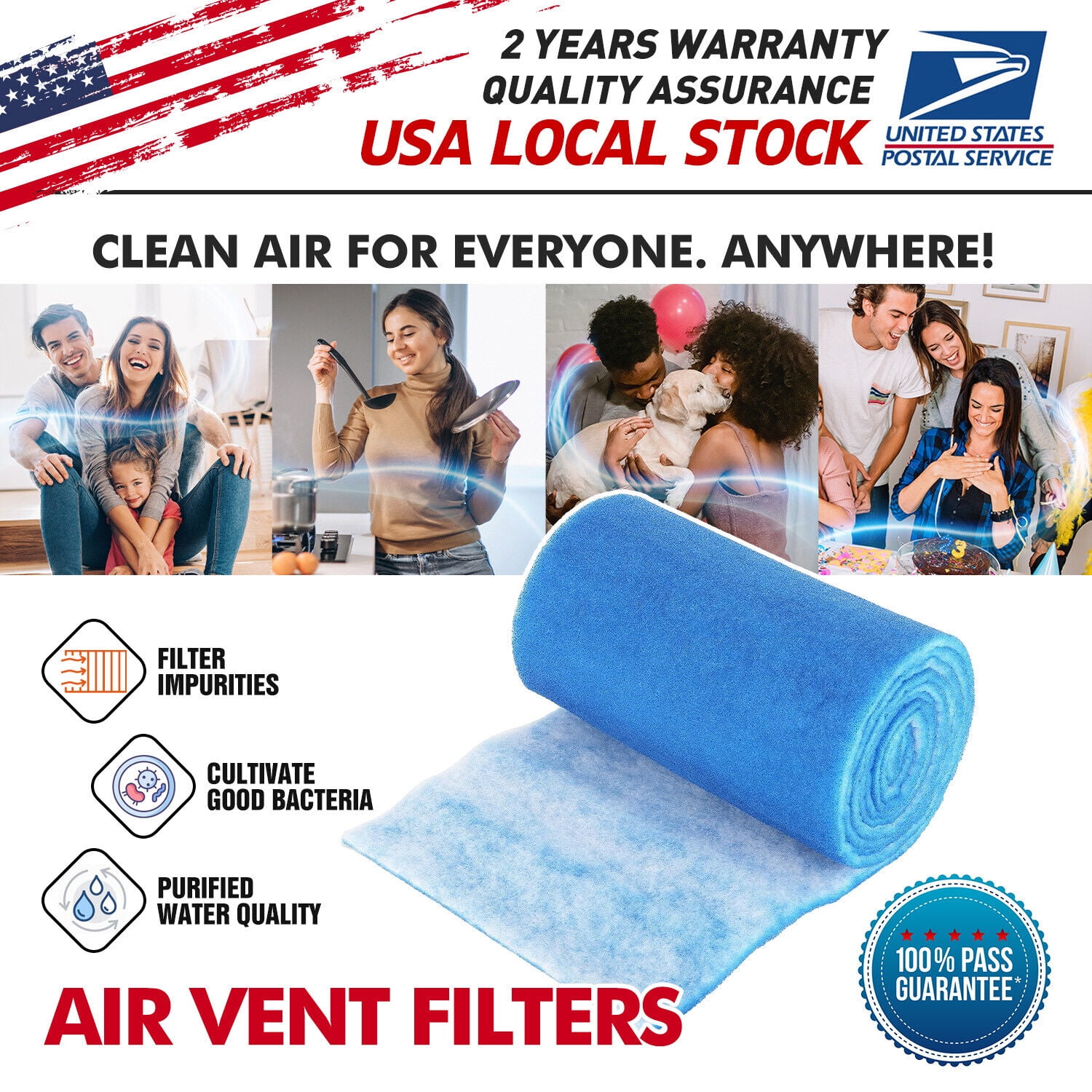 Smallzonex Air Conditioner Filters 140''x12'' - Easy to Cut, Non-Woven ...