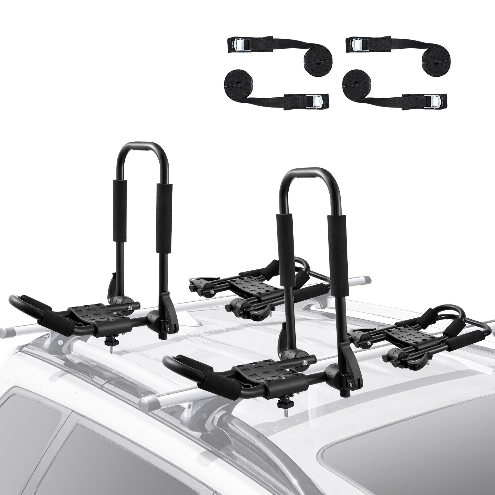 Smallzonex Kayak Roof Rack - 2 Pairs Soft Carrier for Kayak, Surfboard ...