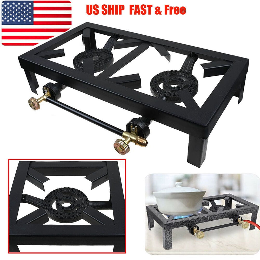 Smallzonex Portable Camp Gas Stove - Cast Iron Propane LPG Outdoor BBQ ...