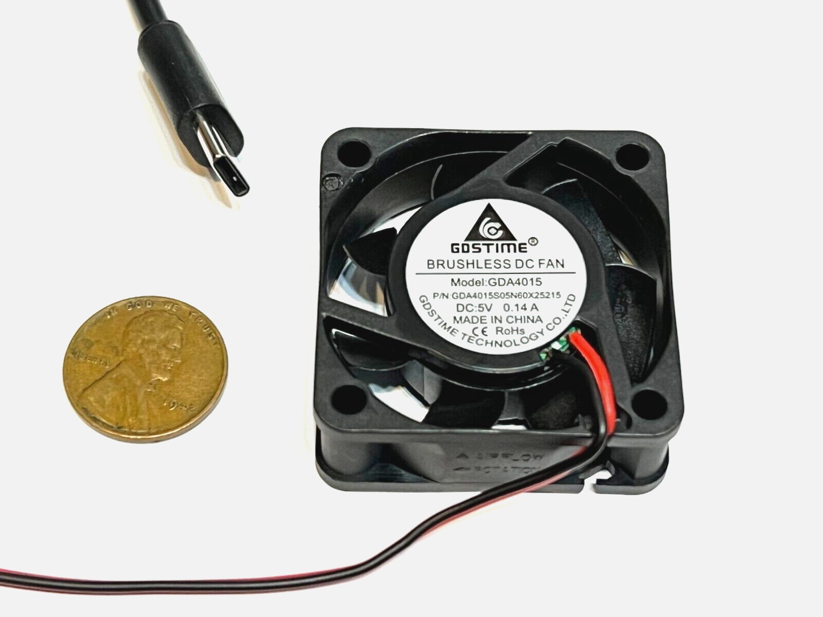 Smallzonex USB C 5V Cooling Fan 40mm x 15mm | High-Speed 2-Pin Computer ...