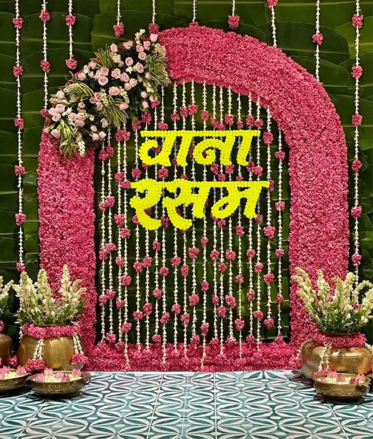 Smaran Vana Rasam Ceremony Decorations Kit Yellow Pom Pom Board for ...