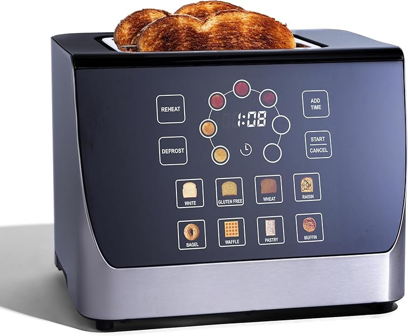 Smart 2-Slice Toaster with Touch Screen Display - 8 Bread Types, 7 ...