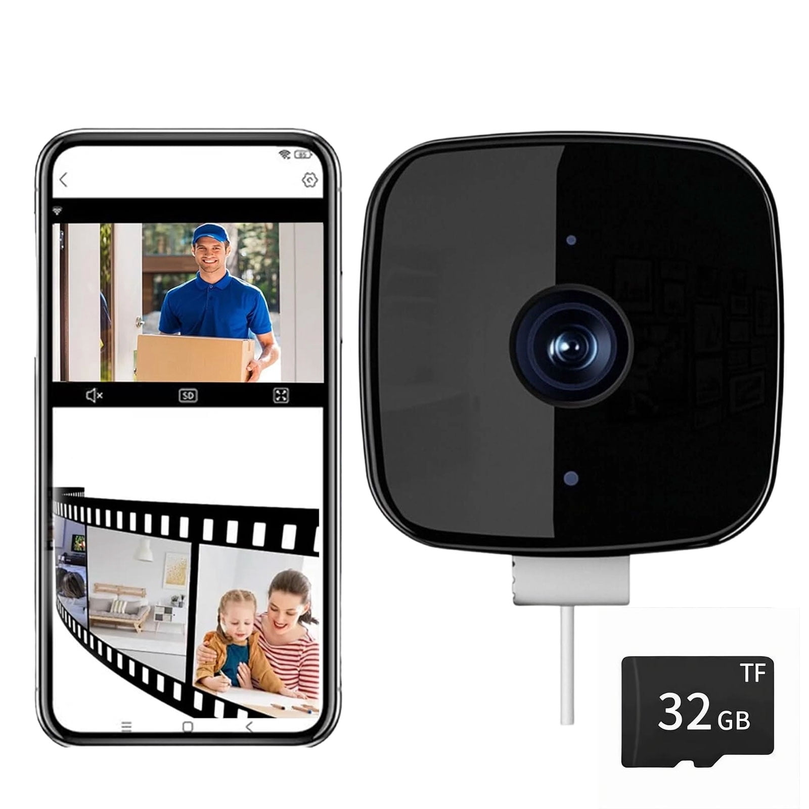 Smart 2K Window Security Camera, 32-Inch 2MP Ultra HD Indoor/Outdoor ...