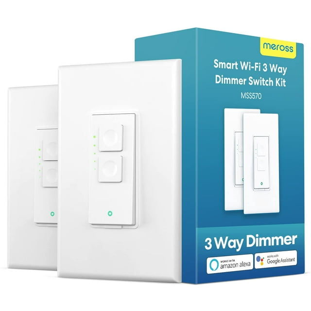 Meross Smart 3 Way Dimmer Light Switch Kit, WiFi Dimmer for LED ...