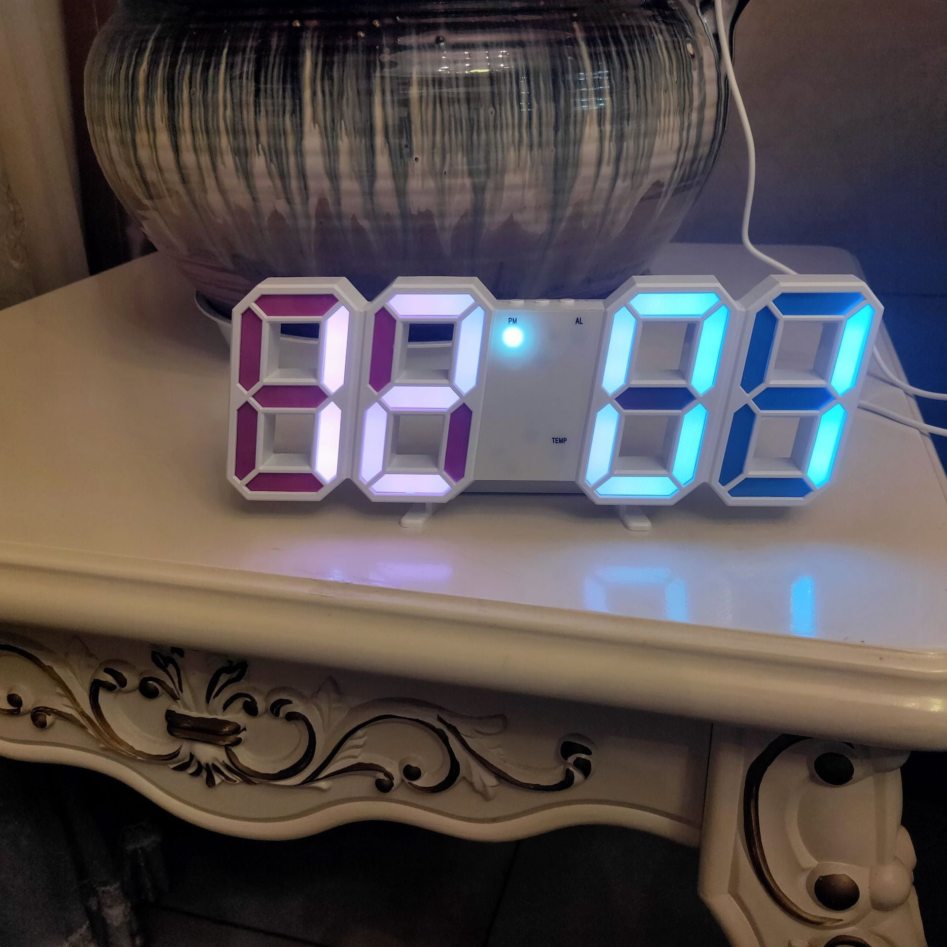 Smart 3D Digital Clock Alarm Clock Digital Wall Clock Led Electronic ...