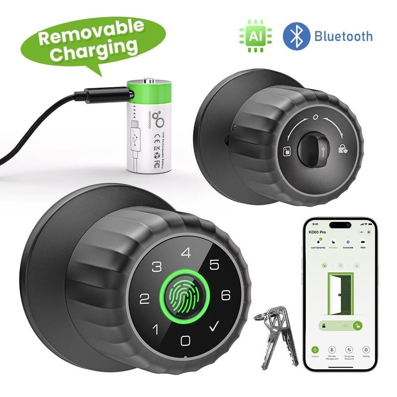 Smart 4-in-1 Fingerprint door lock with Keypad, App Control and Keyless ...