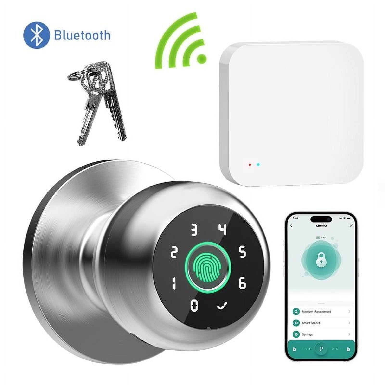 Smart 4-in-1 Fingerprint door lock with Keypad, App Control and Keyless ...