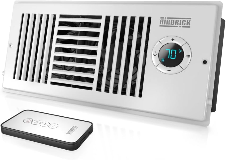 Smart 4" x 10" AC Vent Register Booster Fan with Remote Control and ...