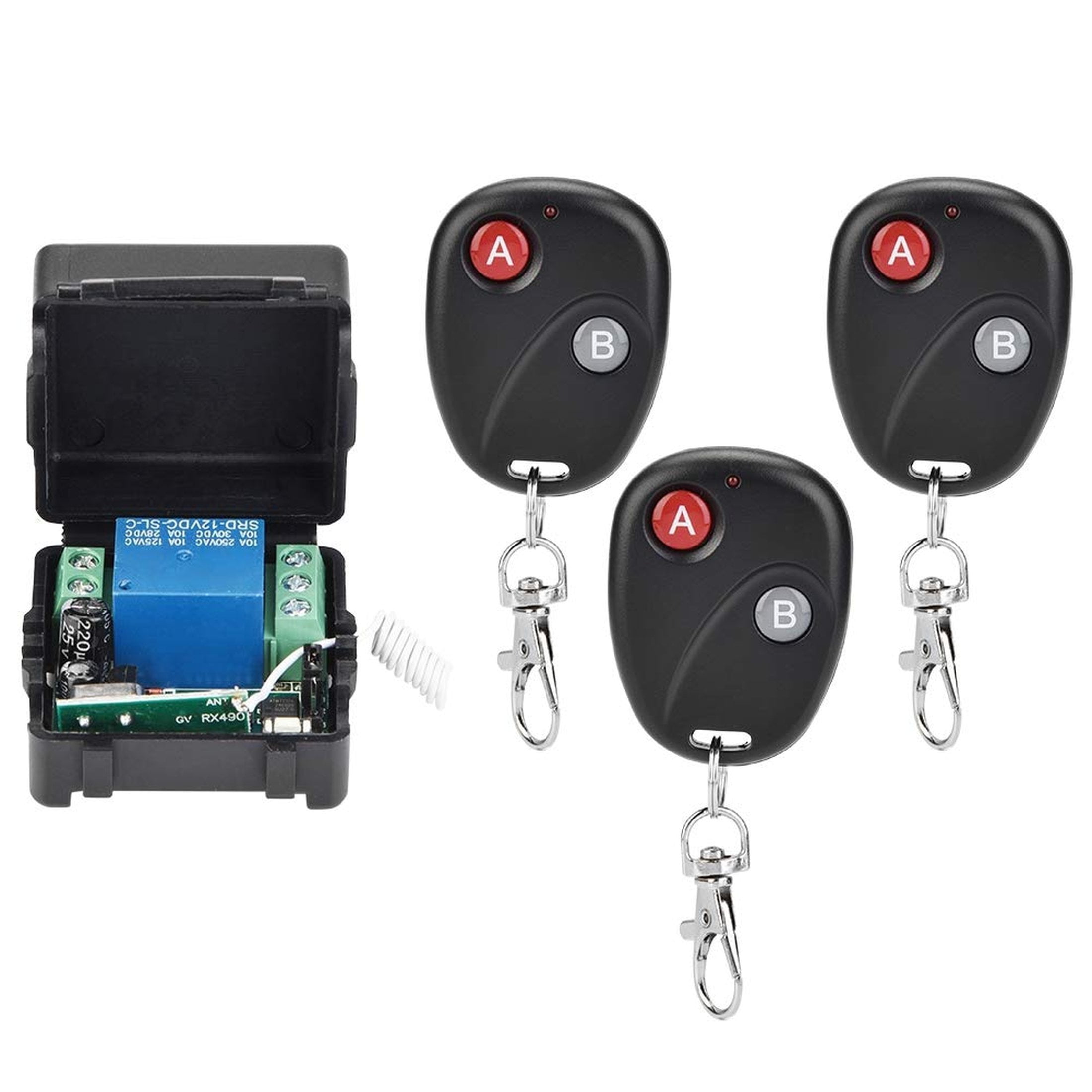 Smart 433Mhz RF Relay Switch System with 3 Remote Controls for DC 12V ...