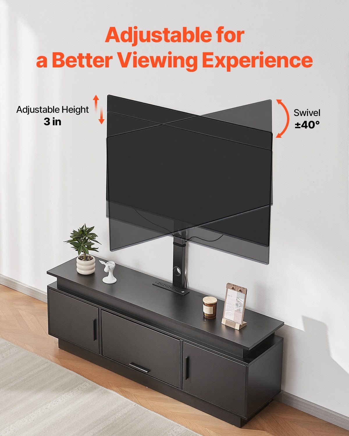 Smart 60" TV Console with Mount for 75" TVs, Powered Entertainment ...