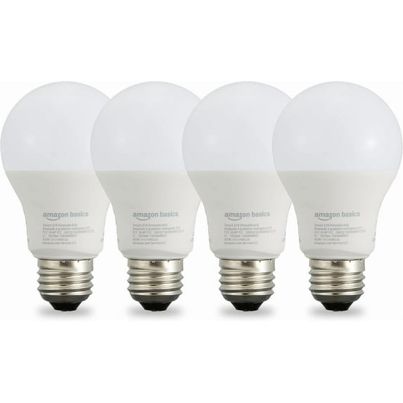 Smart A19 LED Light Bulb, Dimmable Soft White (2700K), 9W (60W ...