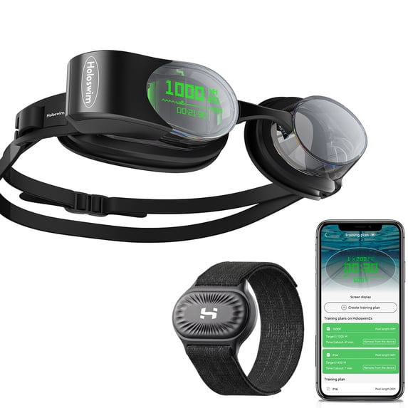 Smart AR Swim Goggles with Included Heart Rate Monitor, Real-Time ...