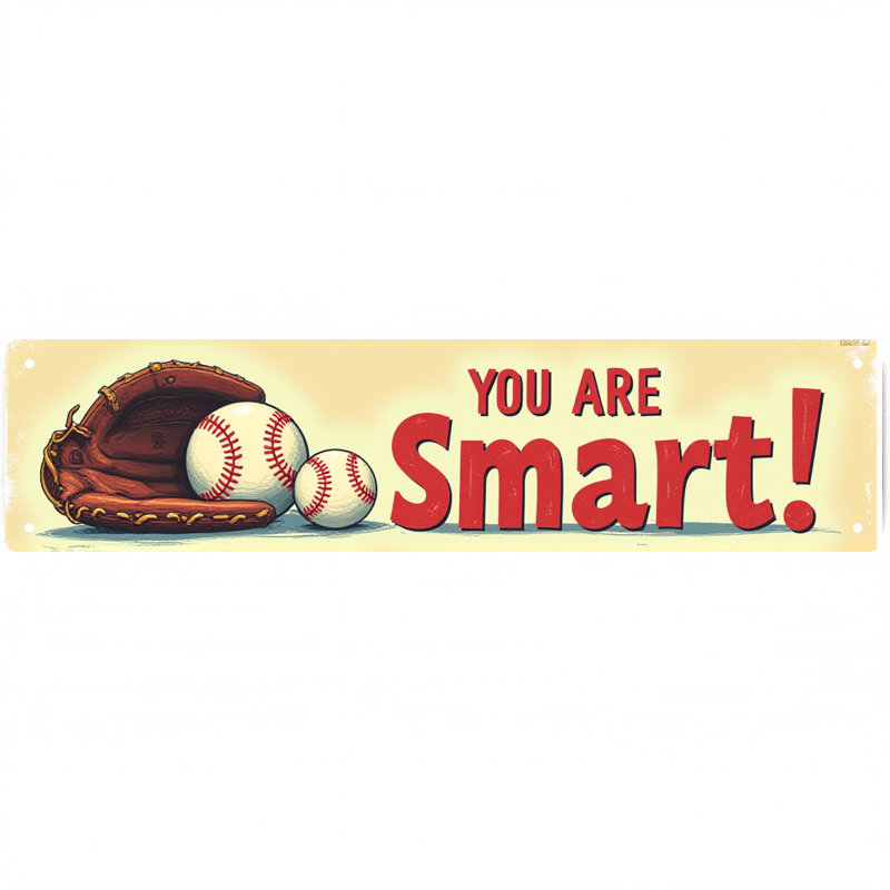 Smart Affirmation Tin Sign - 16x4 Inch - Ideal for Bedroom, Studio, Man ...