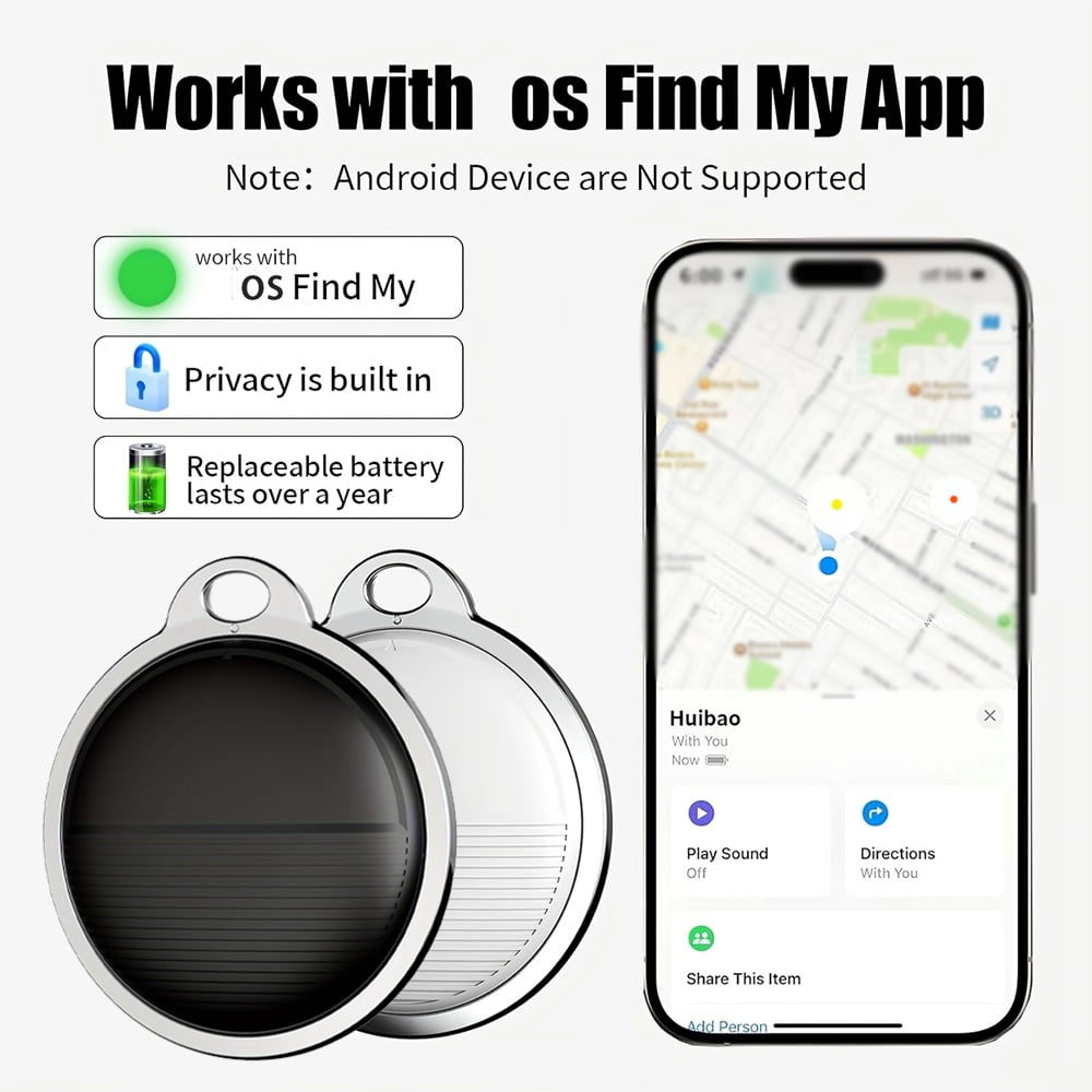 Smart Airtag Bluetooth GPS Portable Tracker Work with Apple Find My APP ...