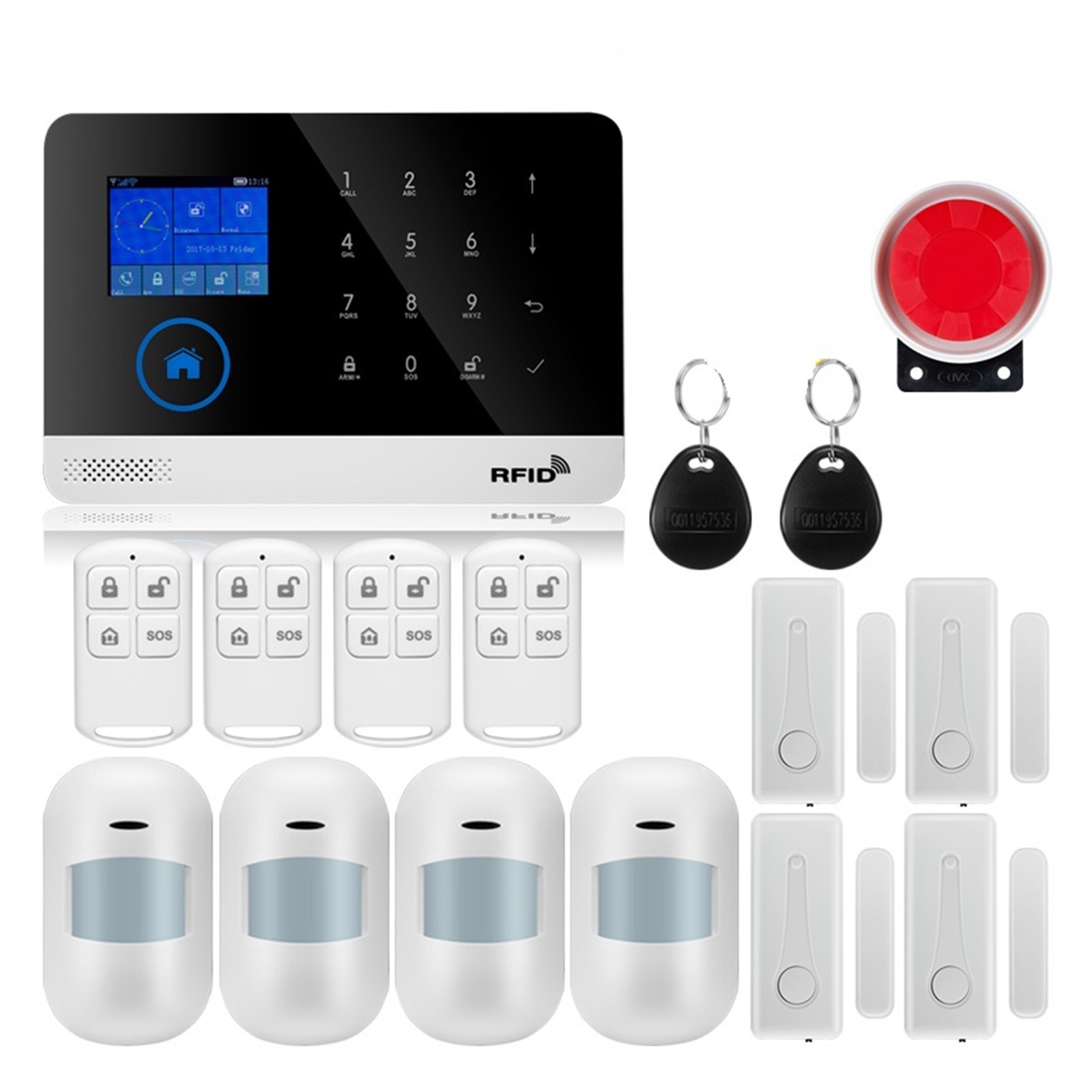 Smart Alarm 1.7 Inch TFT Screen GSM Smart Home Burglar Security Alarm ...