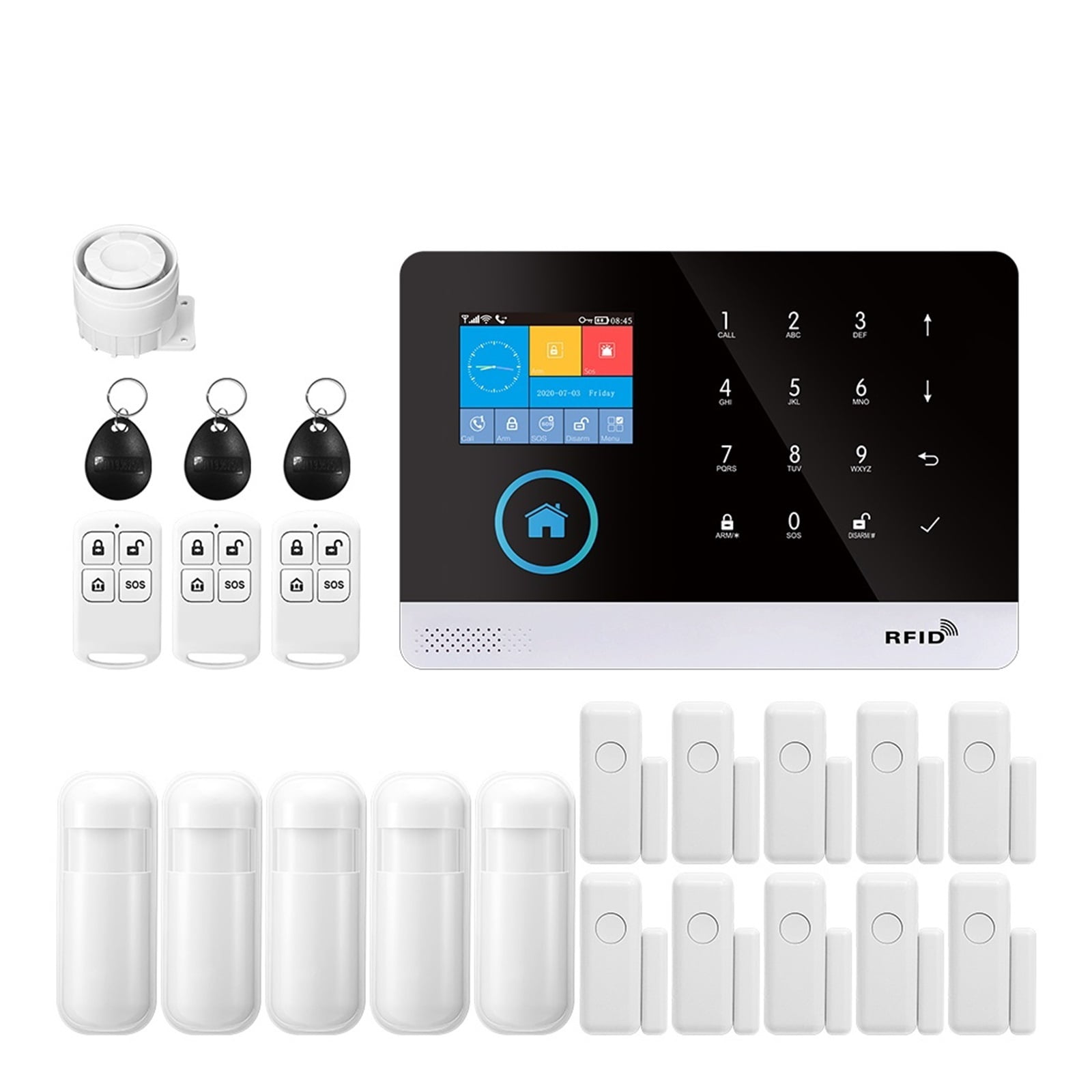 Smart Alarm 2.4 Inch Screen 4G 2G GSM Home Security System For Home ...