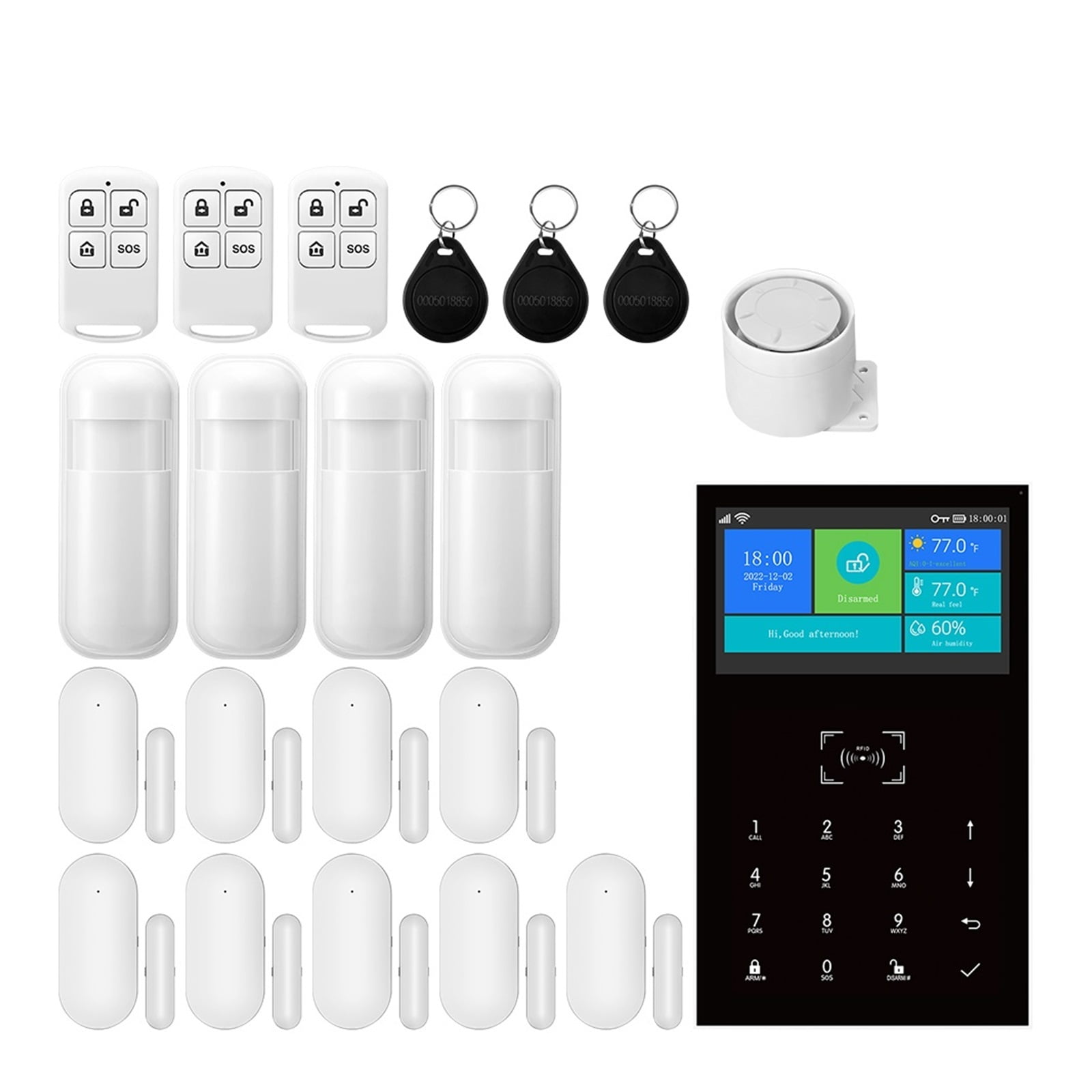 Smart Alarm 4.3inch Burglar Security GSM Alarm Systems For Home Support ...
