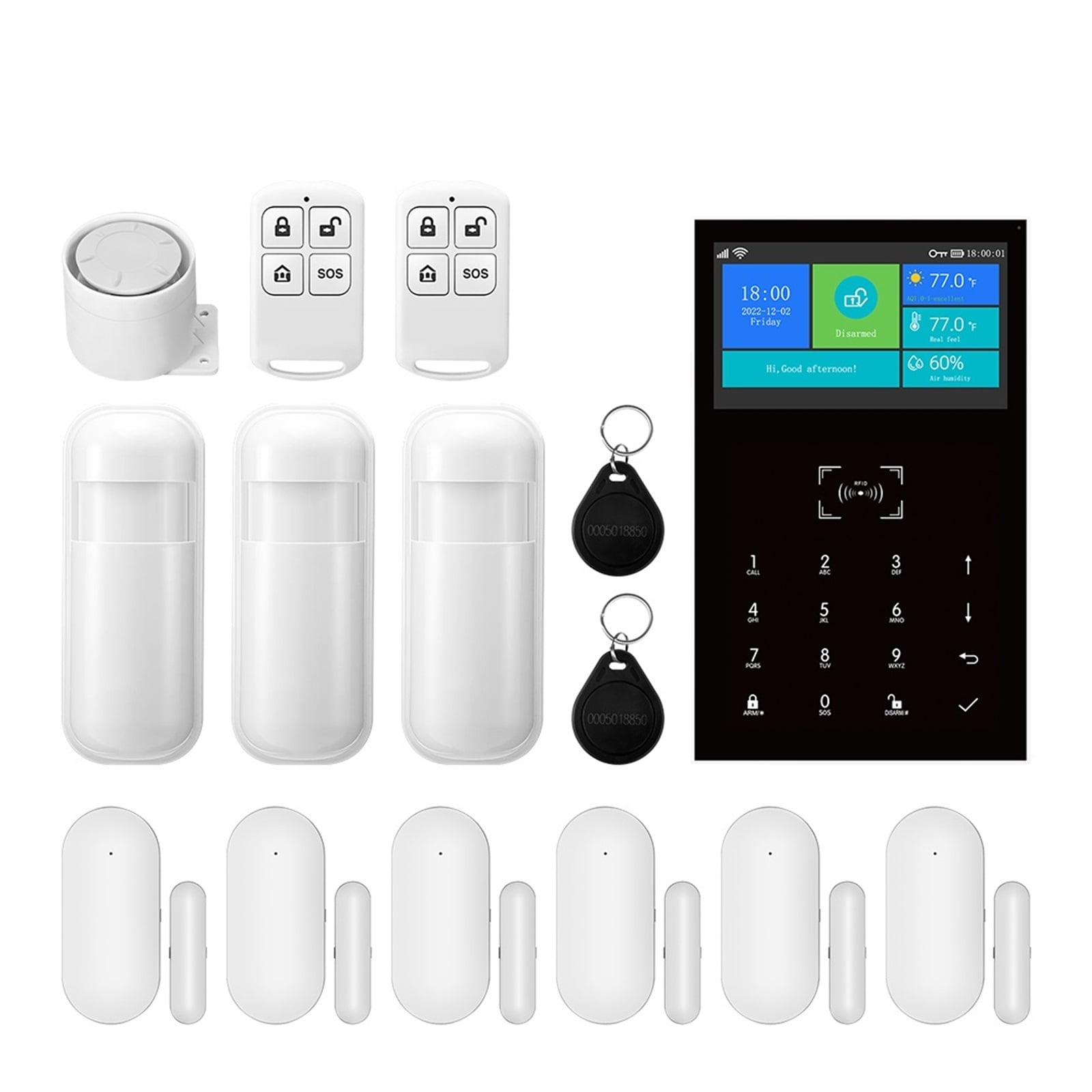 Smart Alarm 4.3inch Burglar Security GSM Alarm Systems For Home Support ...