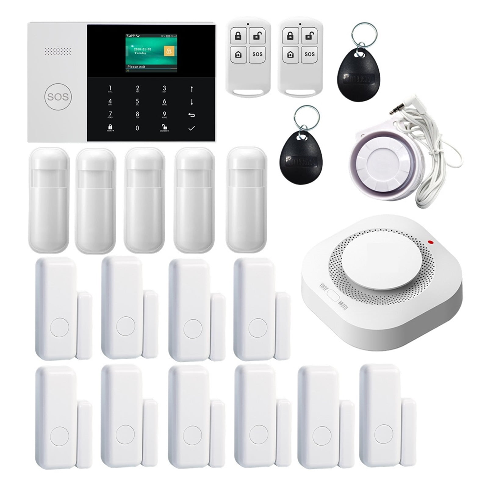 Smart Alarm 433MHZ APP Remote Control LCD Touch Keyboard Wireless SIM GSM RFID Home Burglar ...