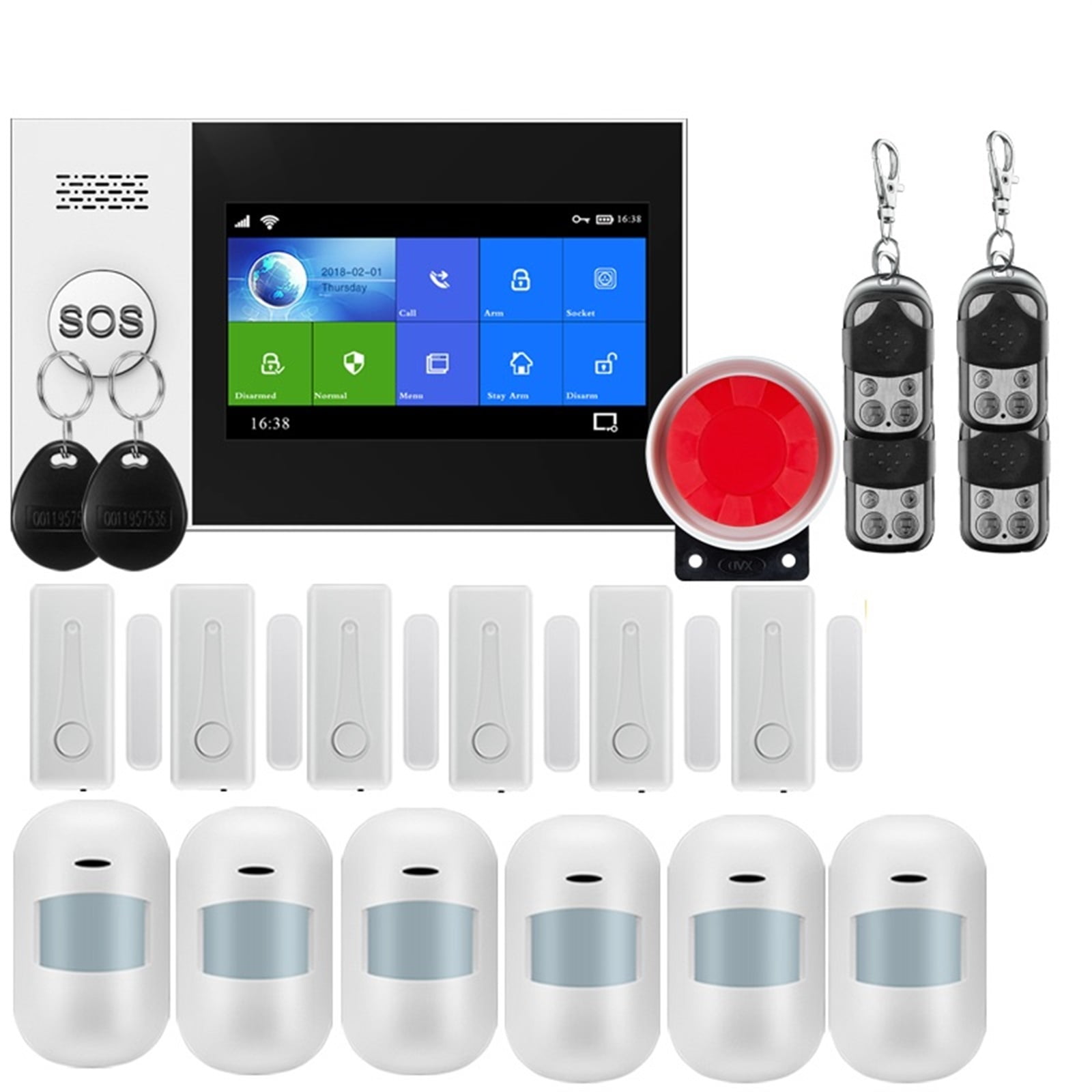 Smart Alarm 433MHz All Touch Screen Wireless GSM RFID Card Burglar ...