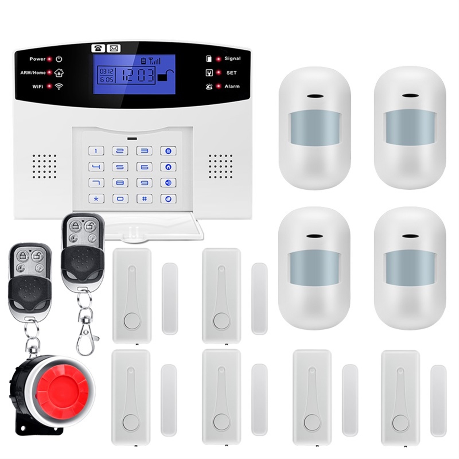 Smart Alarm 433MHz Wireless Wire GSM Burglar Alarm System Smart Home ...