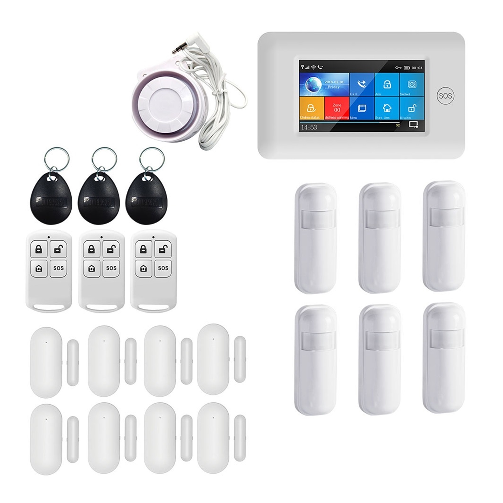 Smart Alarm 4G GSM GPRS Wireless 433MHz Smart Home Security Alarm ...