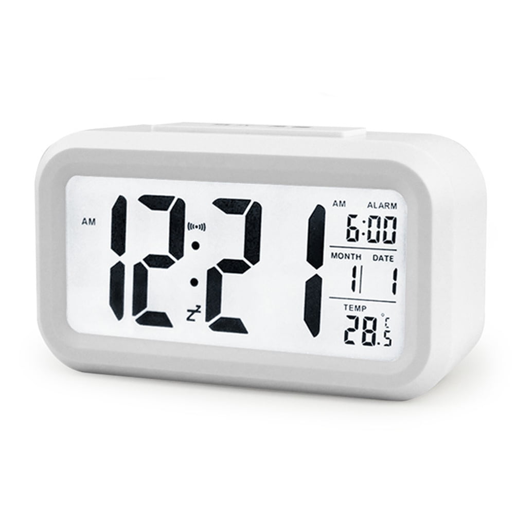 Smart Alarm Clock Light Sensor Digital LCD Clock Topboutique Automatic Snooze Bedside Alarm ...