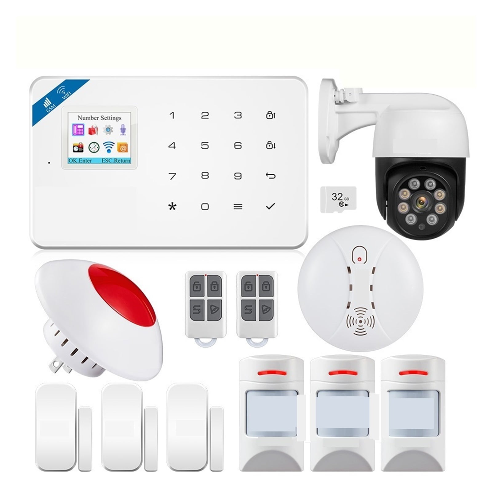 Smart Alarm GSM Tuya Smart Home Alarm System Kit 433Mhz Wireless Alarm ...