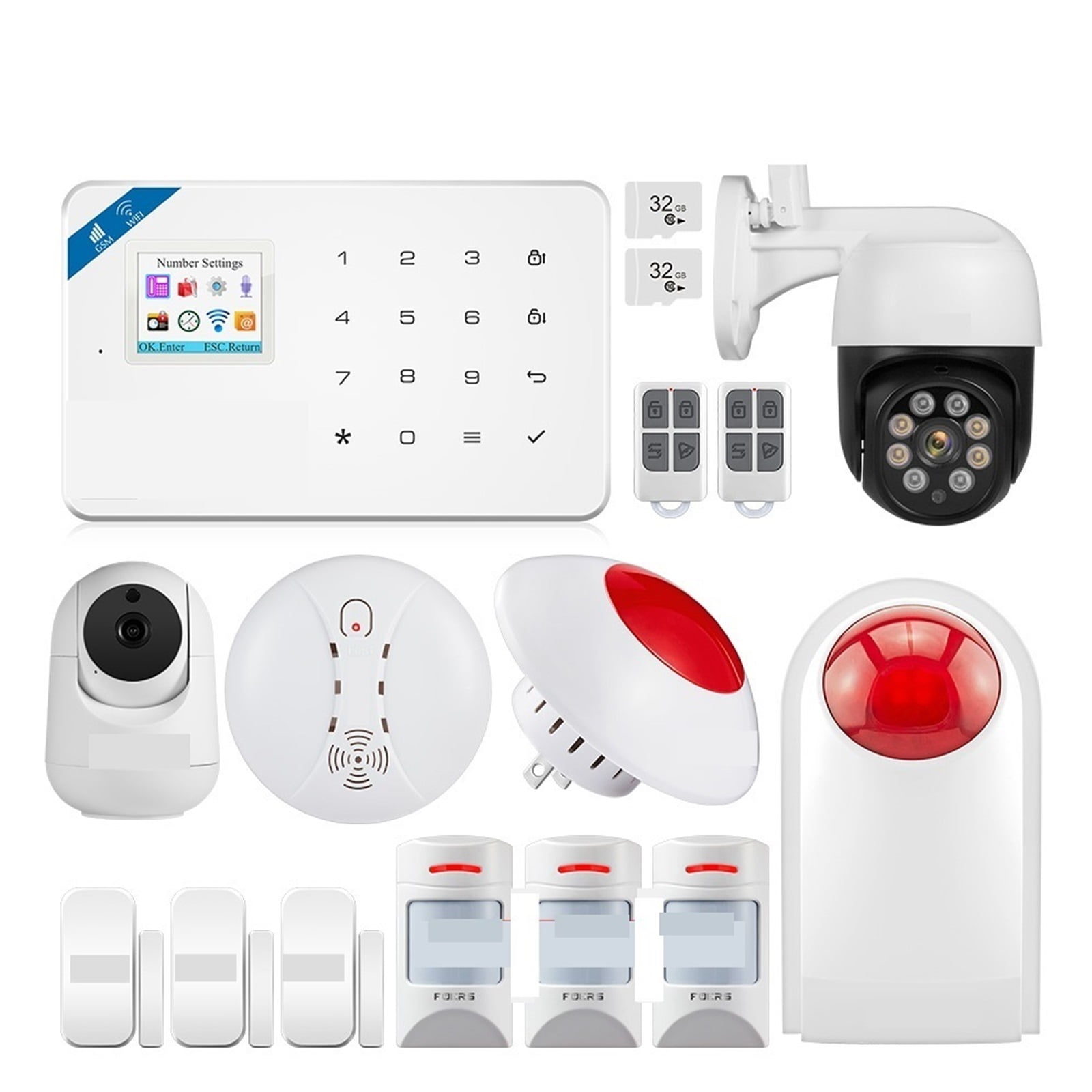 Smart Alarm GSM Tuya Smart Home Alarm System Kit 433Mhz Wireless Alarm ...