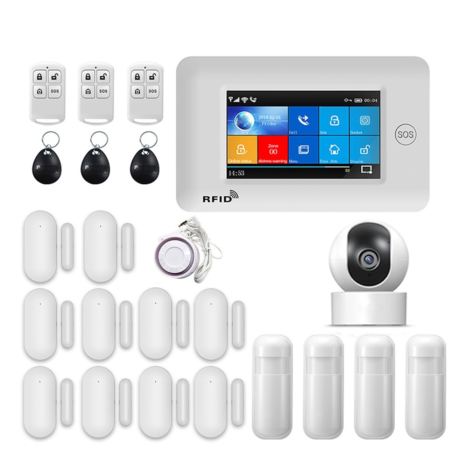 TUYA Wireless Burglar Home Security Alarm System With IP Carema ...