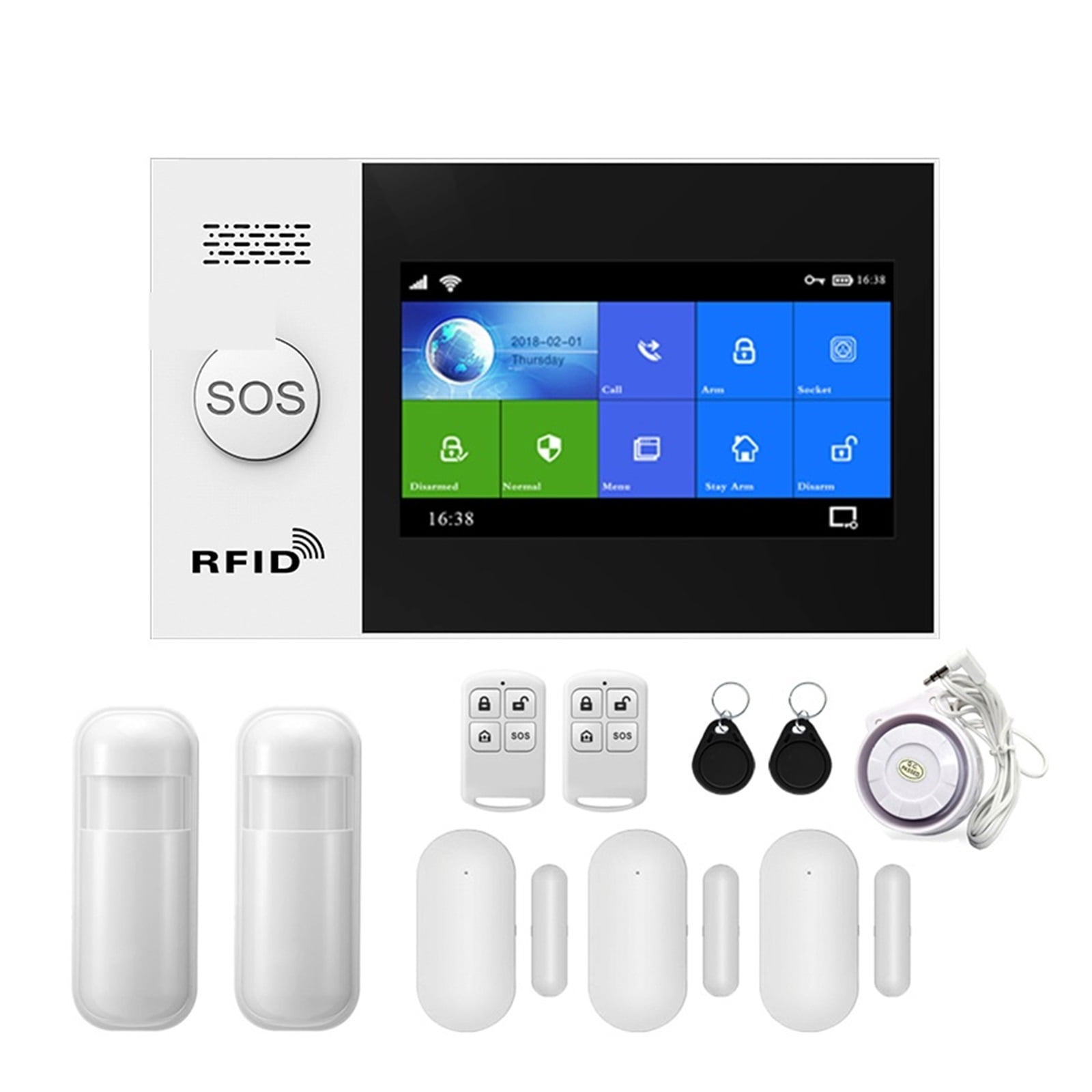 Smart Alarm System Security Home 4G GSM Touch Screen Panel Hub Wireless ...