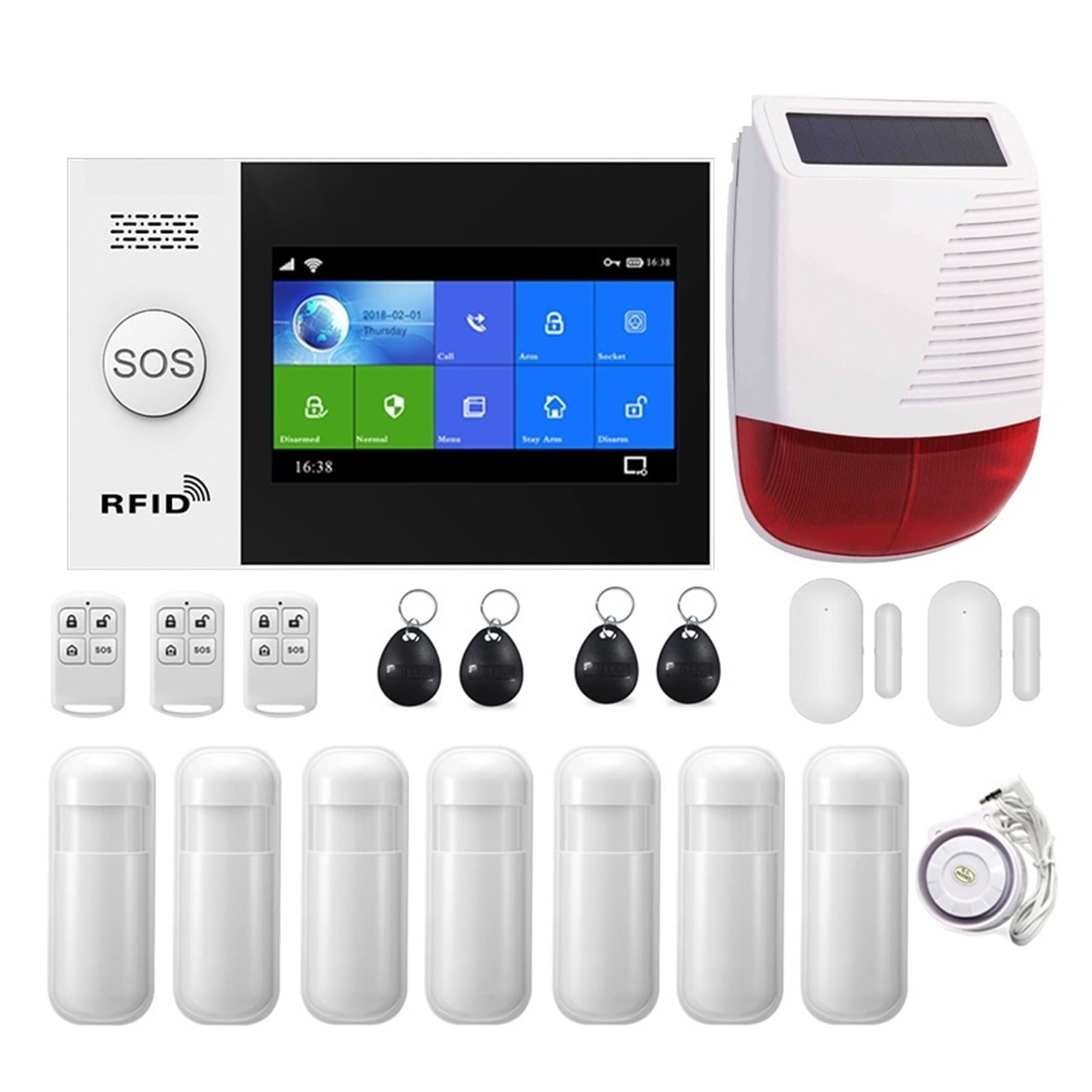 Smart Alarm System Security Home 4G GSM Touch Screen Panel Hub Wireless ...