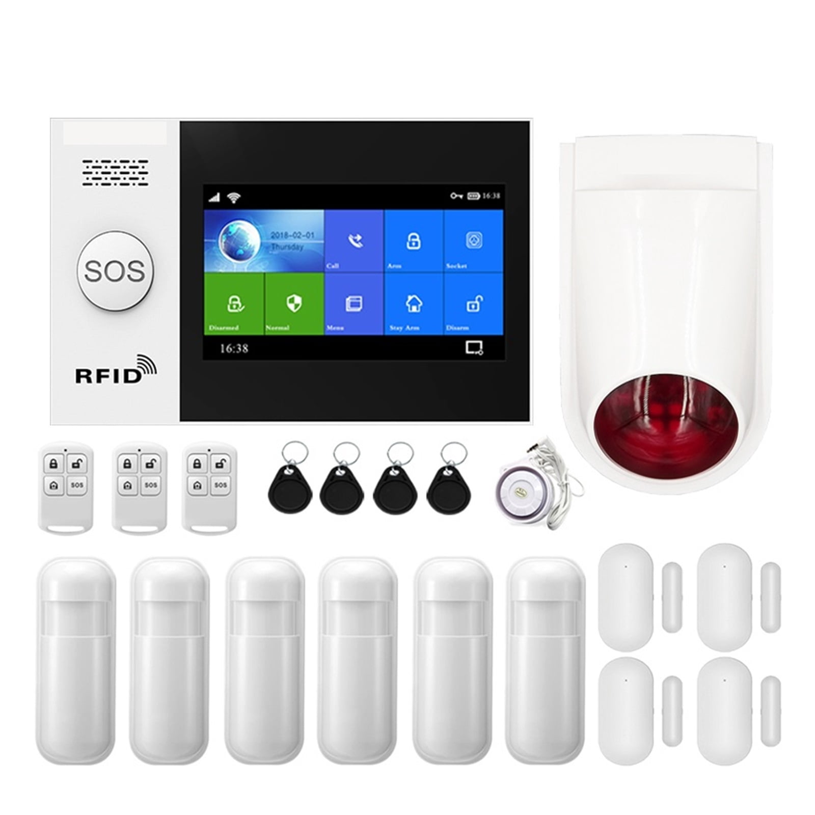 Smart Alarm System Security Home 4G GSM Touch Screen Panel Hub Wireless ...