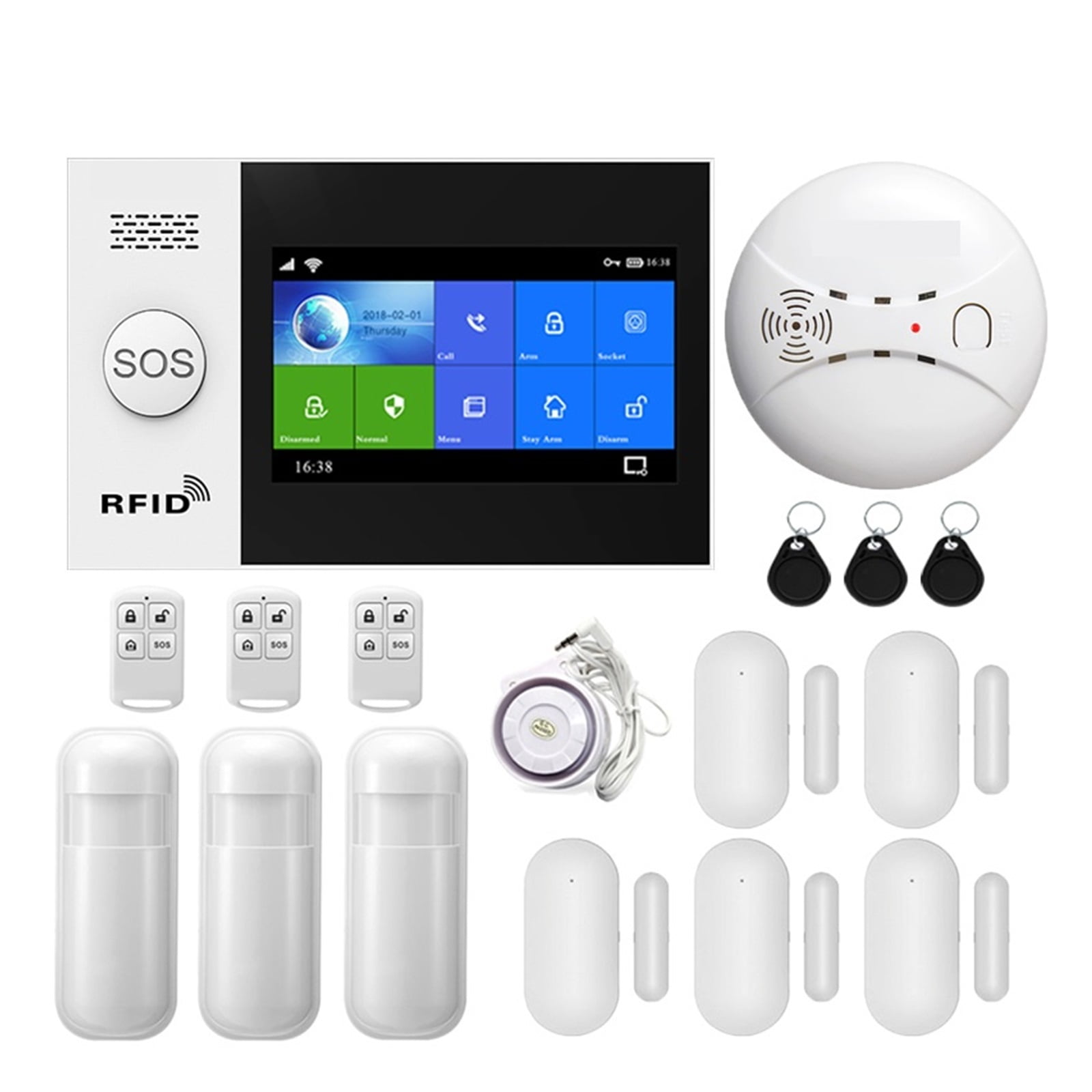 Smart Alarm System Security Home 4G GSM Touch Screen Panel Hub Wireless ...