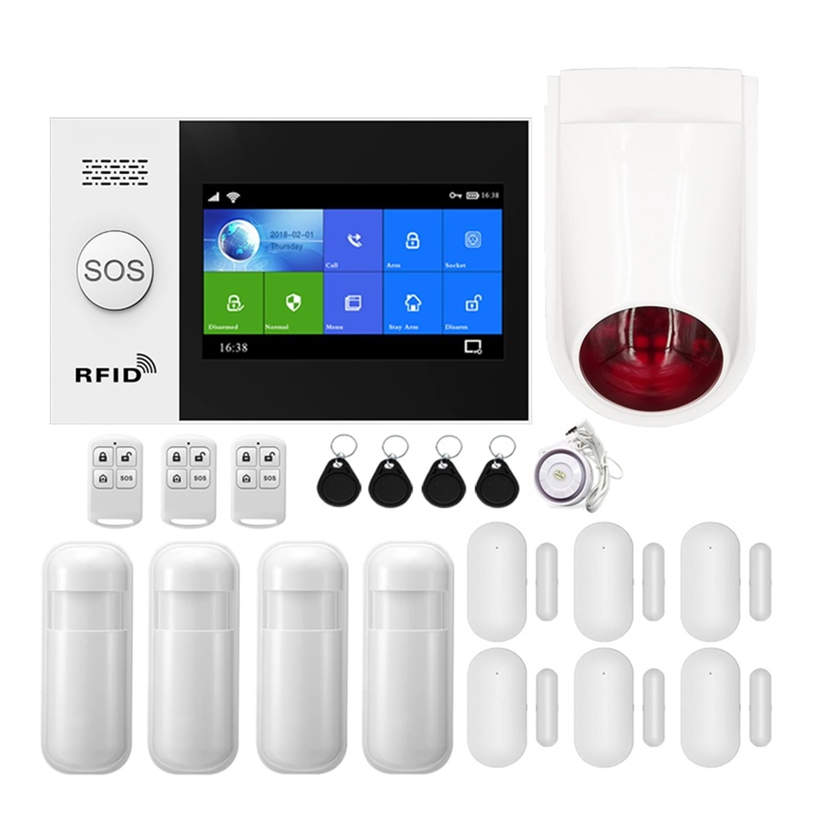 Smart Alarm System Security Home 4G GSM Touch Screen Panel Hub Wireless ...