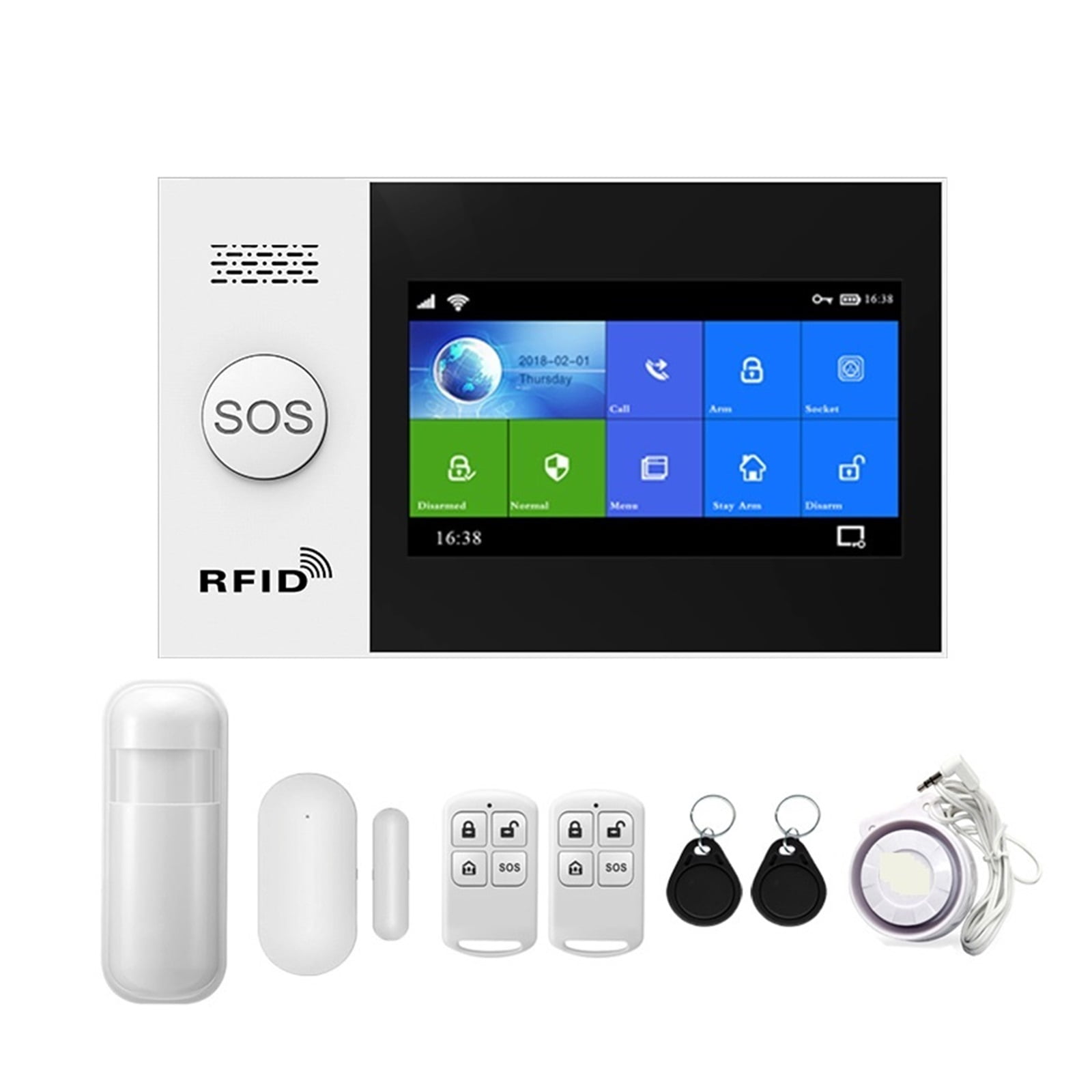 Smart Alarm System Security Home 4G GSM Touch Screen Panel Hub Wireless ...