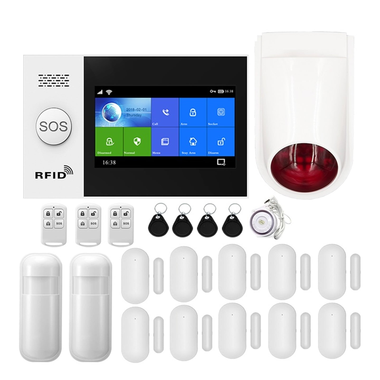 Smart Alarm System Security Home 4G GSM Touch Screen Panel Hub Wireless ...