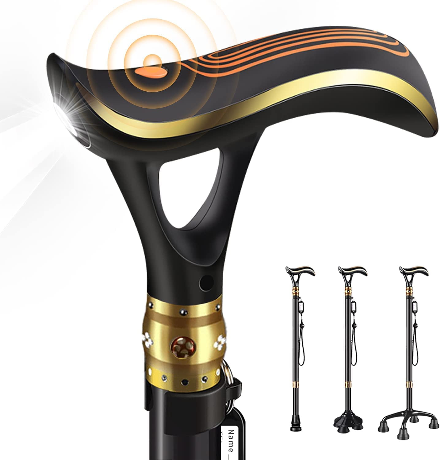 Smart Alarm Walking Cane for Men & Women, Telescopic and Adjustable ...