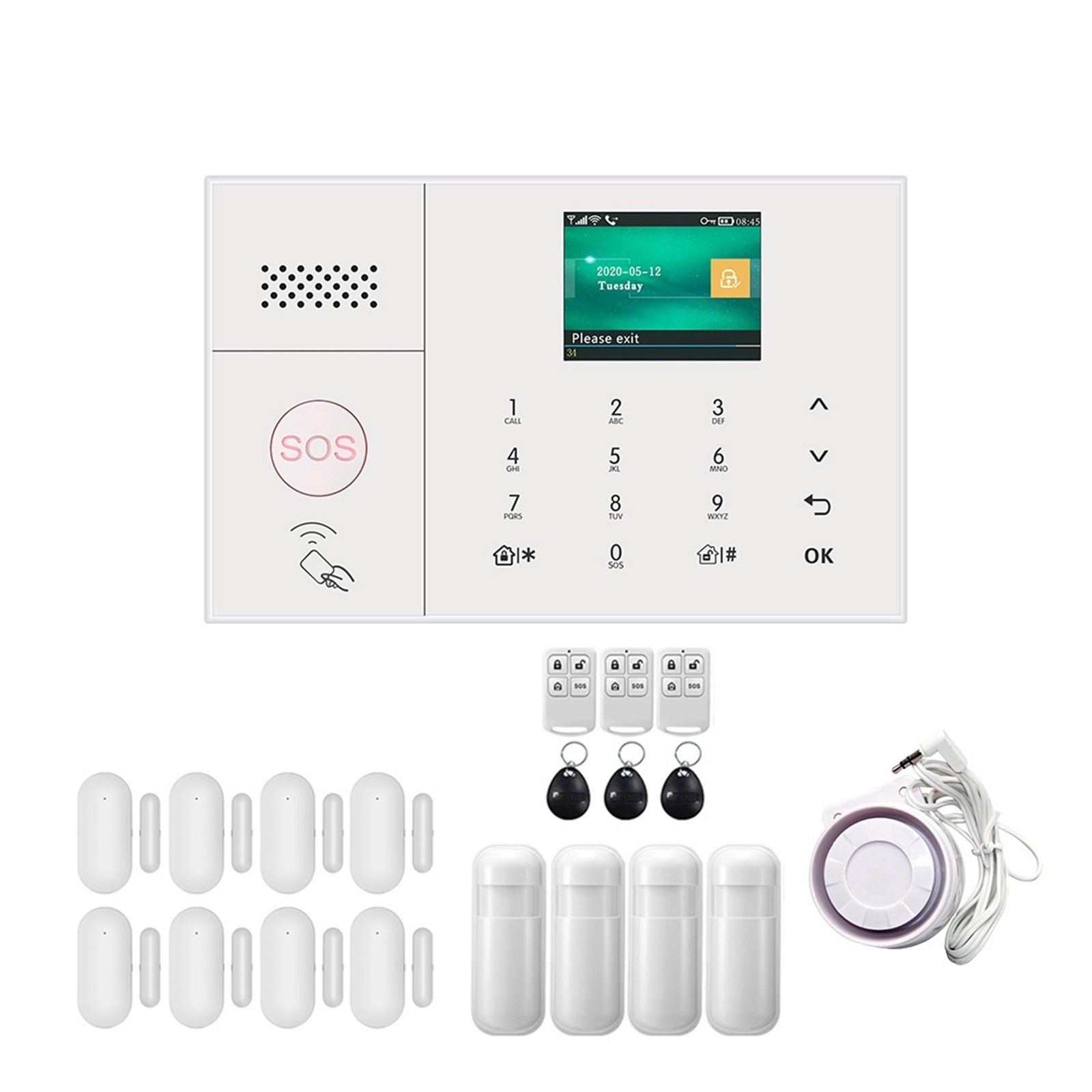 Smart Alarm Wireless Home GSM Home Security With Motion Detector Sensor Burglar Alarm System ...