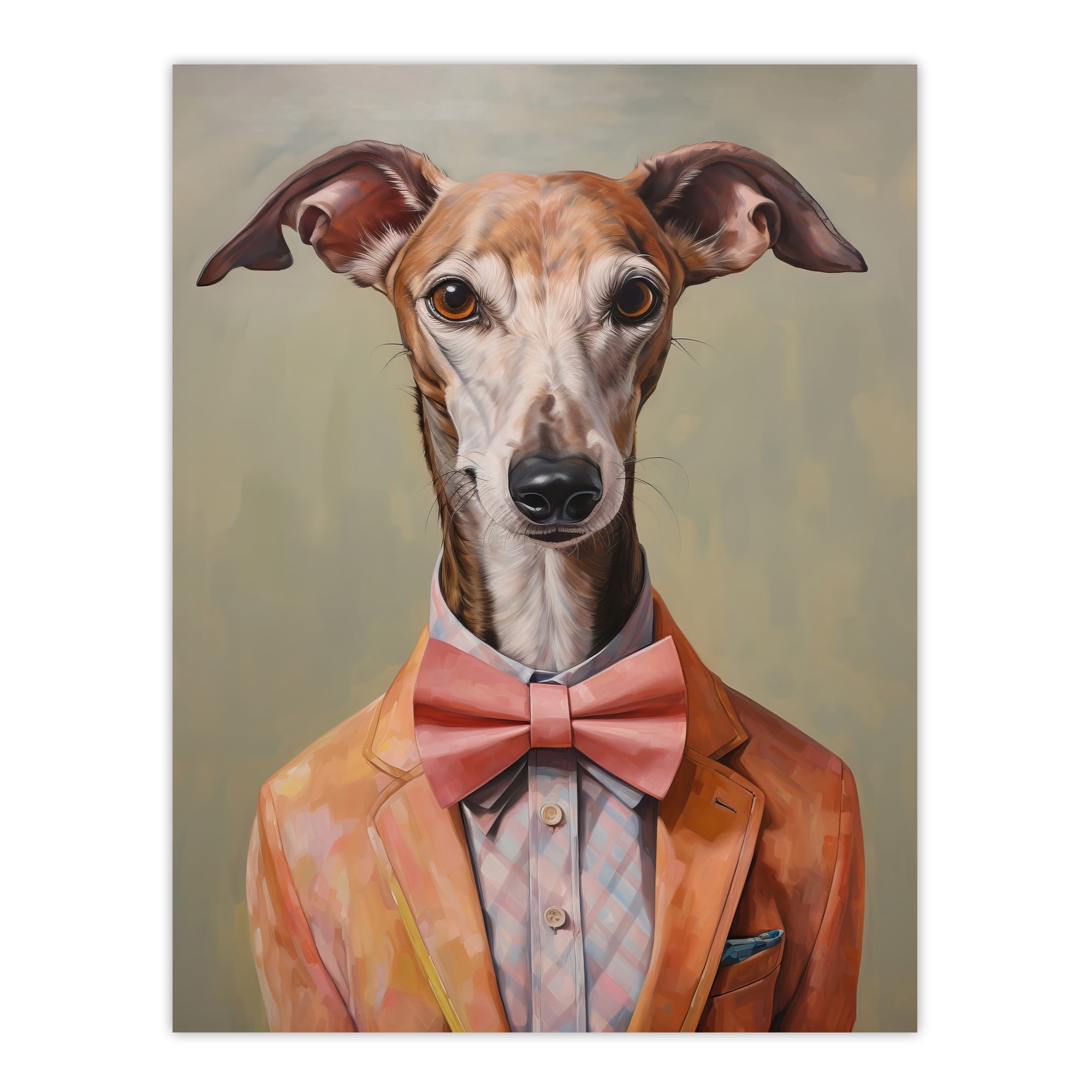 Smart As A Whippet Bow Tie Greyhound Unframed Wall Art Print Poster ...