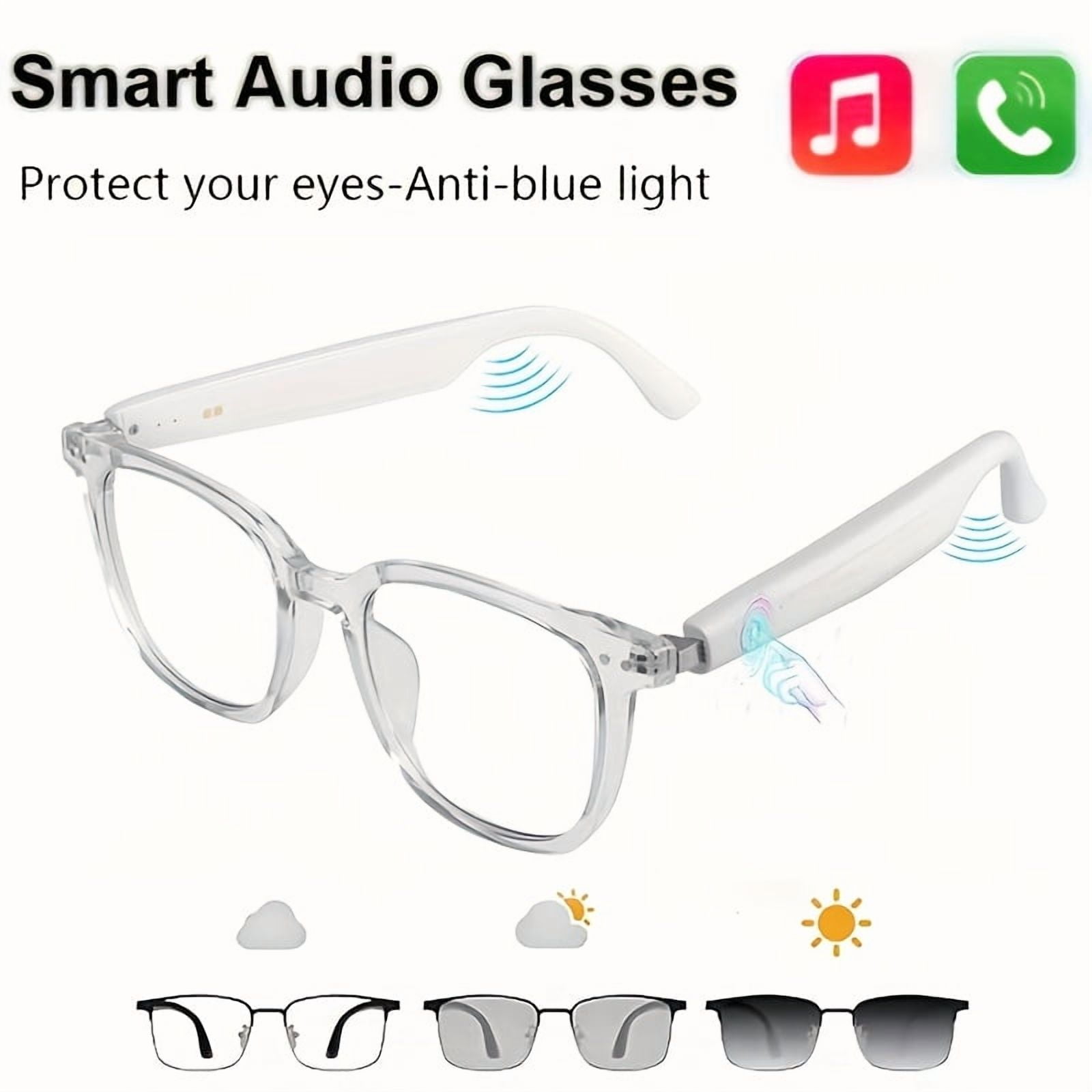 Smart Audio Glasses - Blue Light Protection, Magnetic Charging, Remote ...