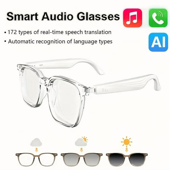 Smart Audio Glasses - Blue Light Protection, Magnetic Charging, Remote ...