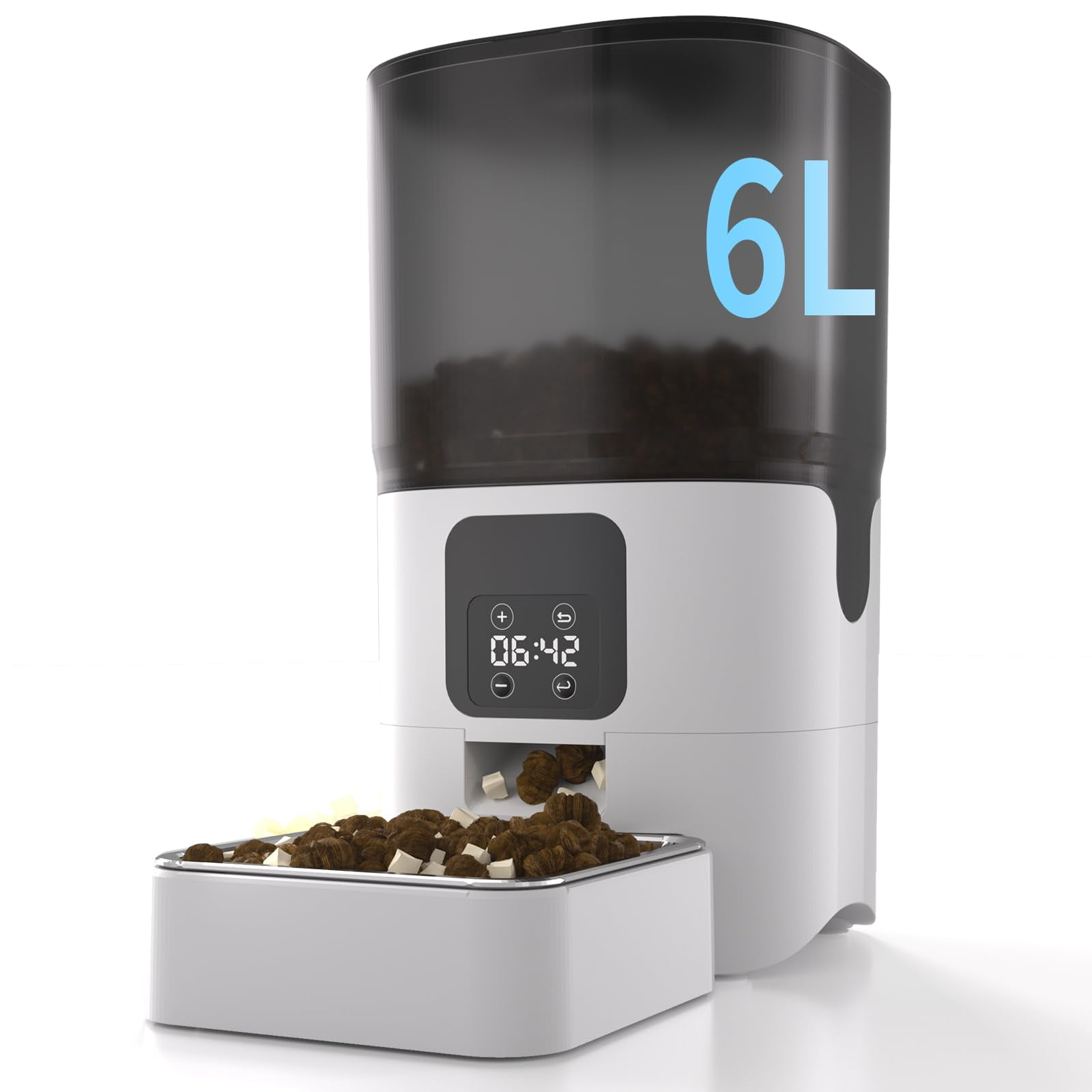 Smart Automatic Cat Feeders: WiFi Pet Feeder with APP Control for Remote Feeding, Detachable for ...