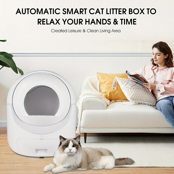 Smart Automatic Cat Litter Box - 2.4G WiFi App Control, Automatic ...