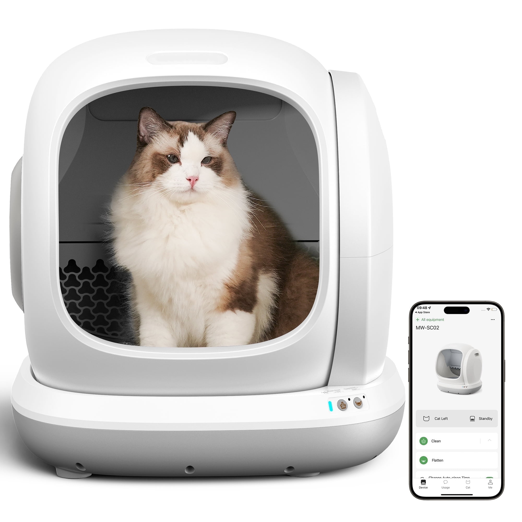 Smart Automatic Self-Cleaning Cat Litter Box, APP Control/Integrated ...