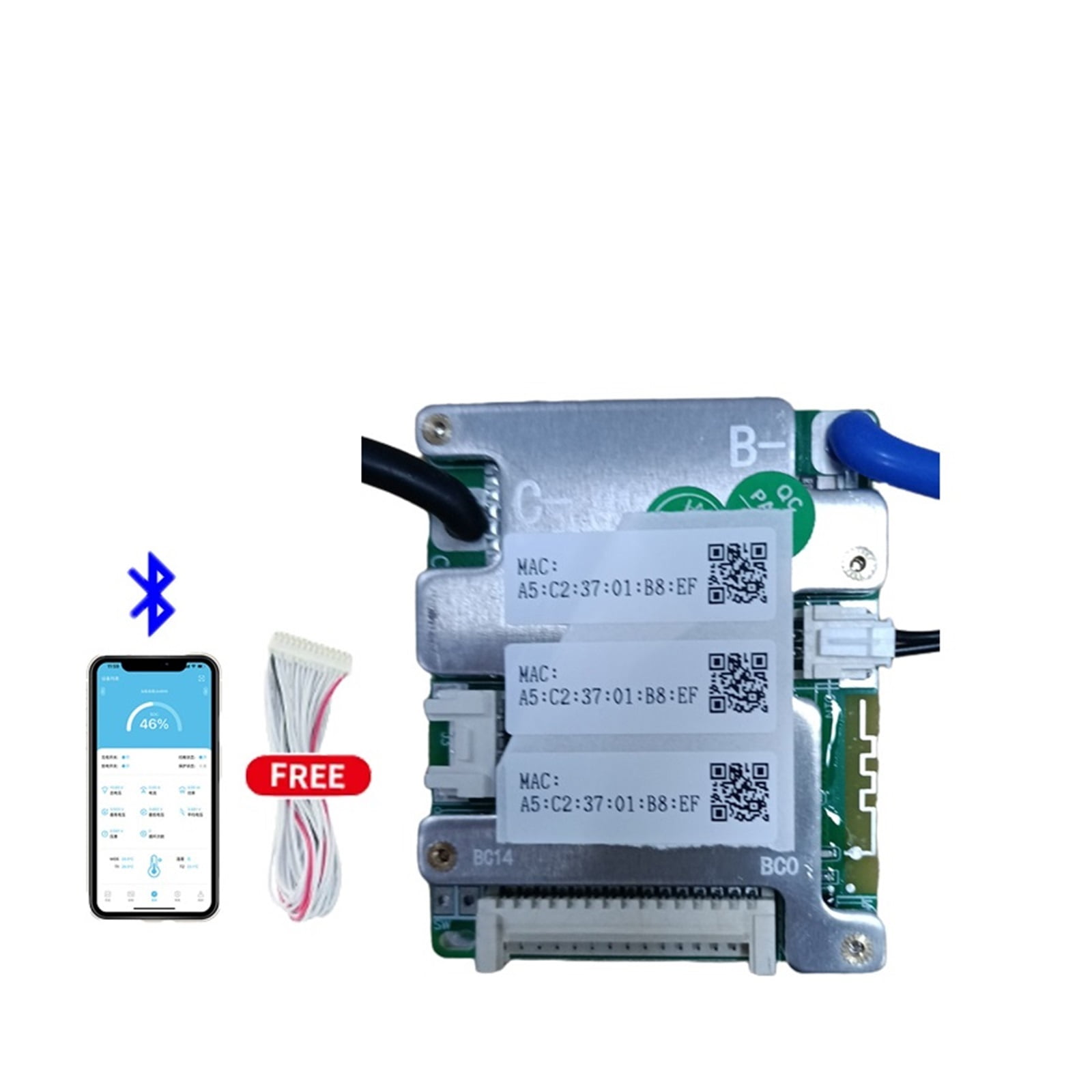 Smart BMS 24V 36V 48V 20A 30A 7S 8S 9S 10S 11S 12S 13S 14S Built-in BT ...