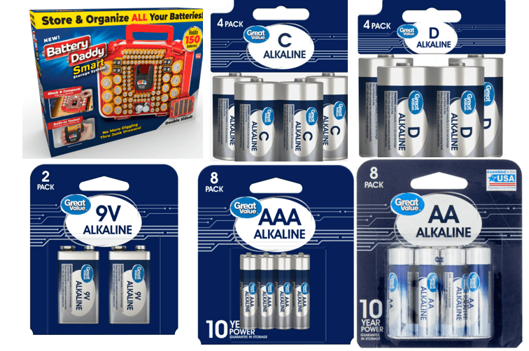 Smart Battery Daddy, Battery Storage System with Great Value AA, AAA, C ...