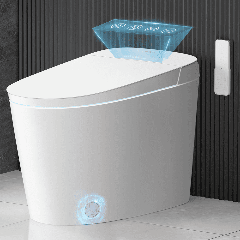 Smart Bidet Toilet Built in Tank,Comfortable Seat Height, Dual-Flush ...