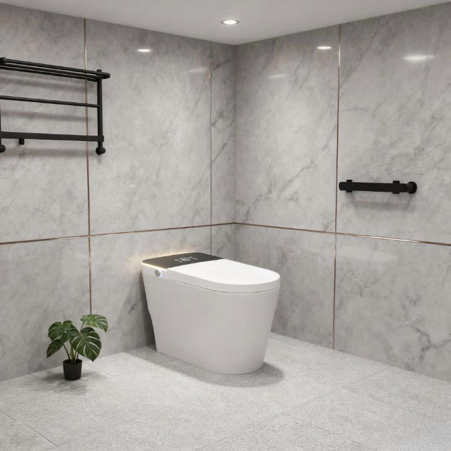 Smart Bidet Toilet with Heated Seat, Built-in Bidet, Remote Control ...